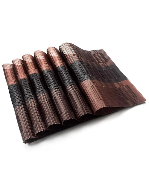 Set mantel individual rectangular de ratán pvc Wünd 1