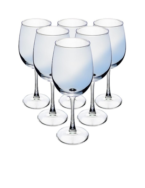 Set de copas para vino blanco Ideen Aura Azul de cristal 6 piezas 1