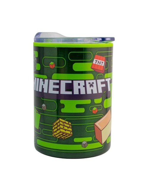 Termo Fun Kids de acero inoxidable Minecraft con tapa a presión 350 ml 1