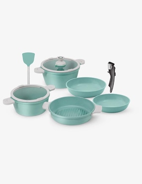 Batería de cocina Jade Cook Jade pop edge de aluminio anodizado ...